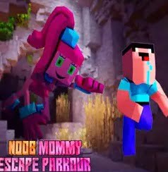 Noob Mommy Escape Parkour Online 🔥 Minecraft Game - Play at Y9FreeGames